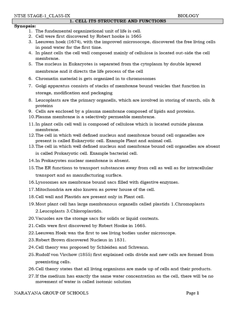 01 Cell Structure and Its Functions 1-19 | PDF | Cell (Biology) | Cytoplasm
