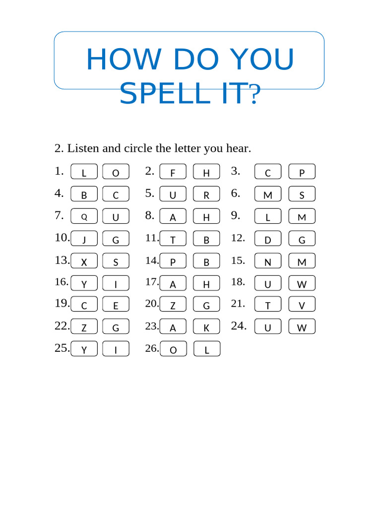 How Do You Spell It | PDF