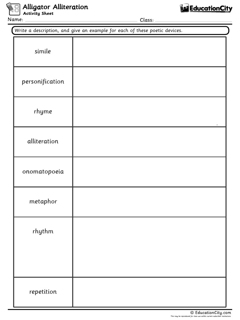 Alligator Alliteration - 34379 | PDF | Poetry | Rhyme