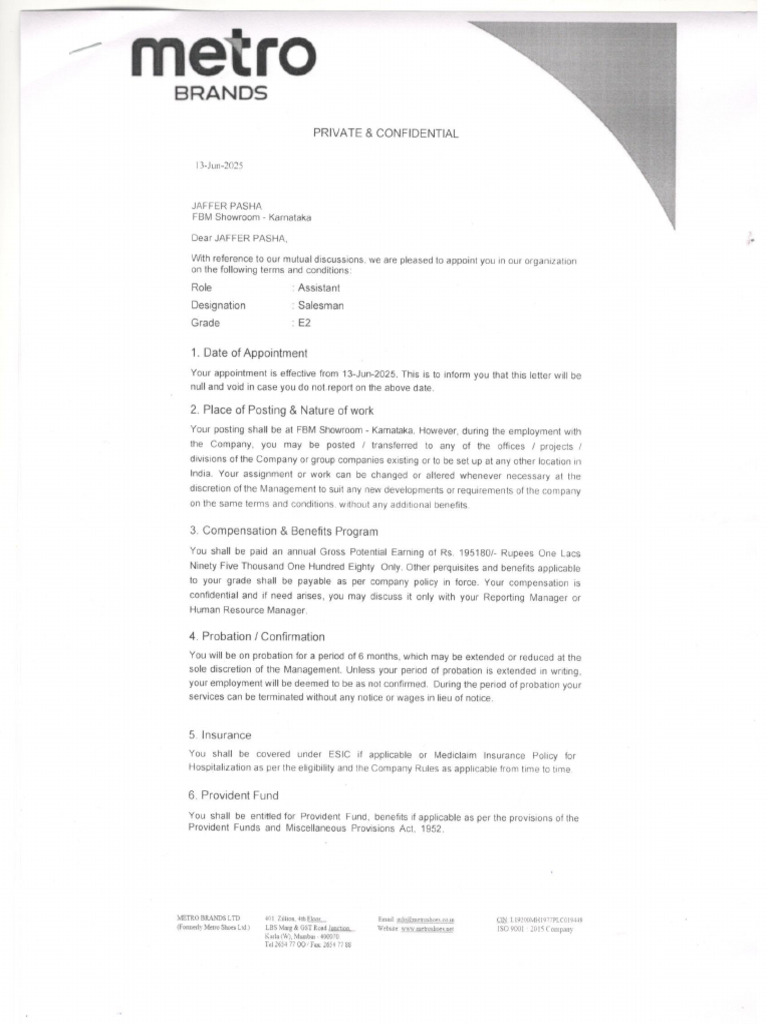 Appointment Letters FBM | PDF