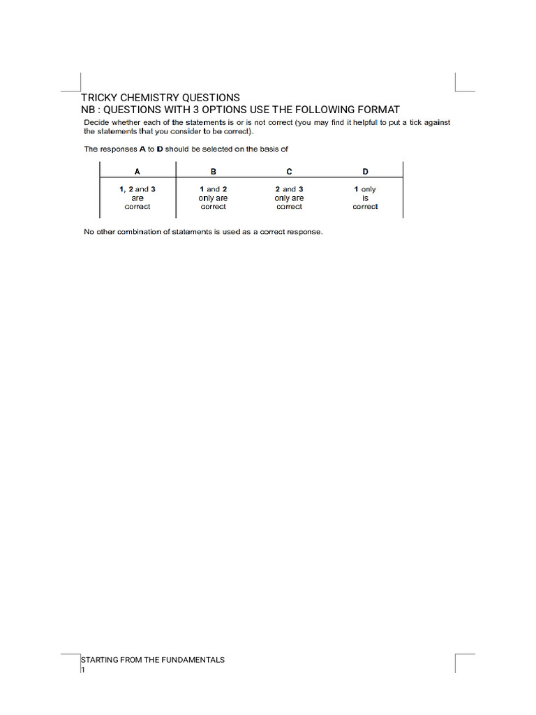 Tricky Chemistry Questions & Answers | PDF