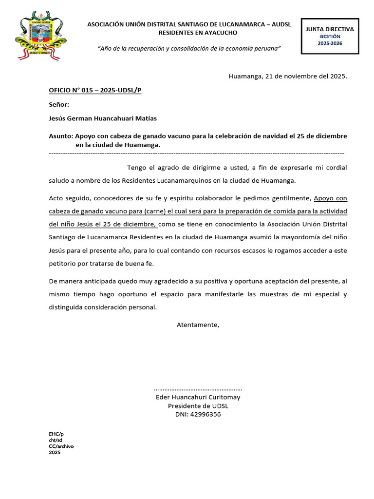 Oficio 02 Lucanamarca | PDF