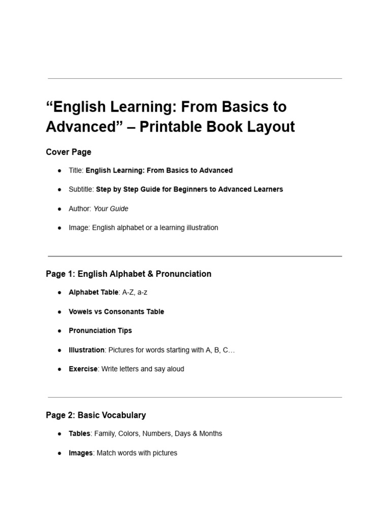 English Learning Guide: Basics to Advanced | PDF | English Language | Verb