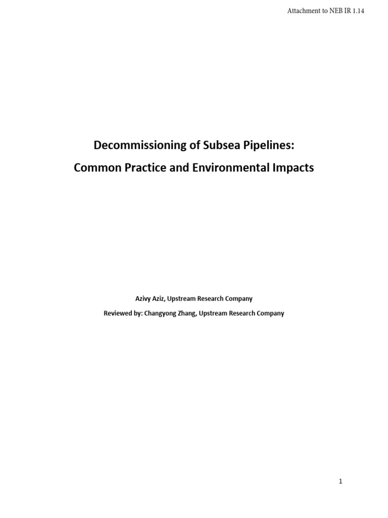 Subsea Pipeline Decommissioning Insights | PDF | United Nations ...