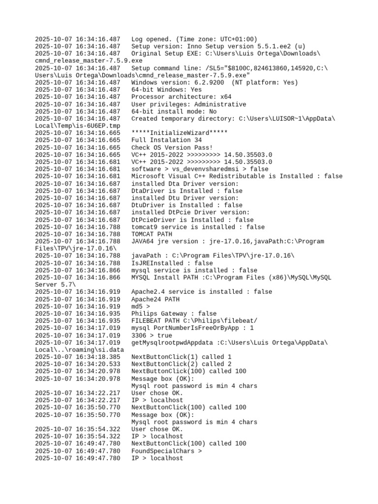 CMND Installation Log Analysis | PDF | Filename | Microsoft Windows