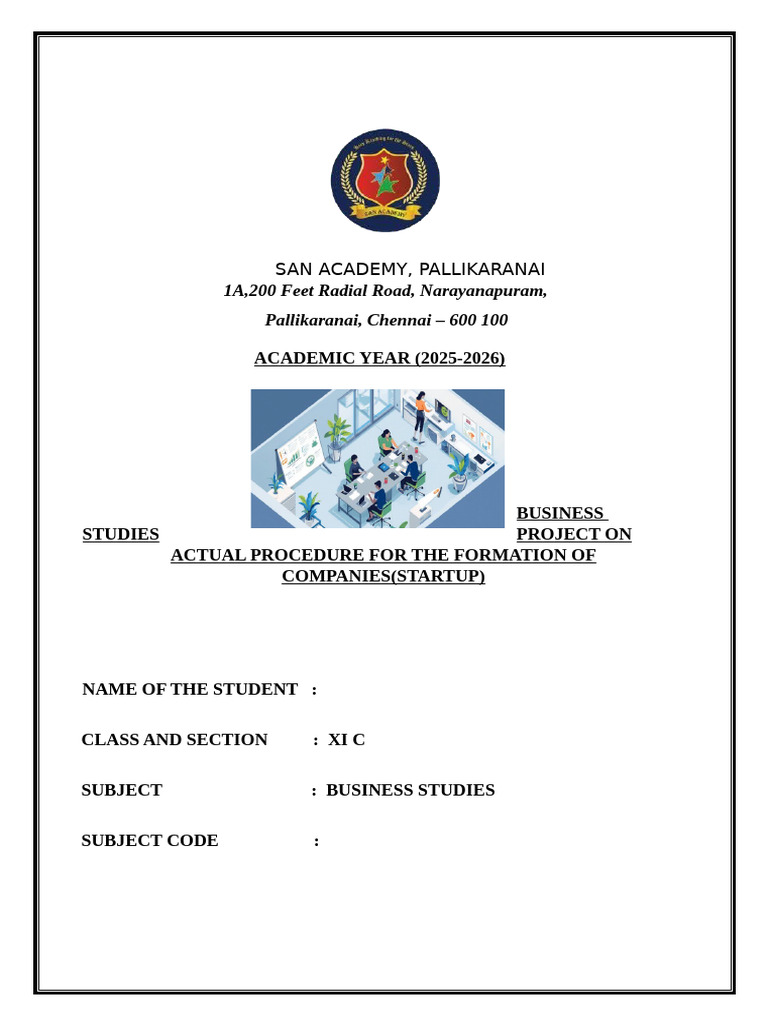 Business Studies Project Work Final | PDF | Articles Of Association ...