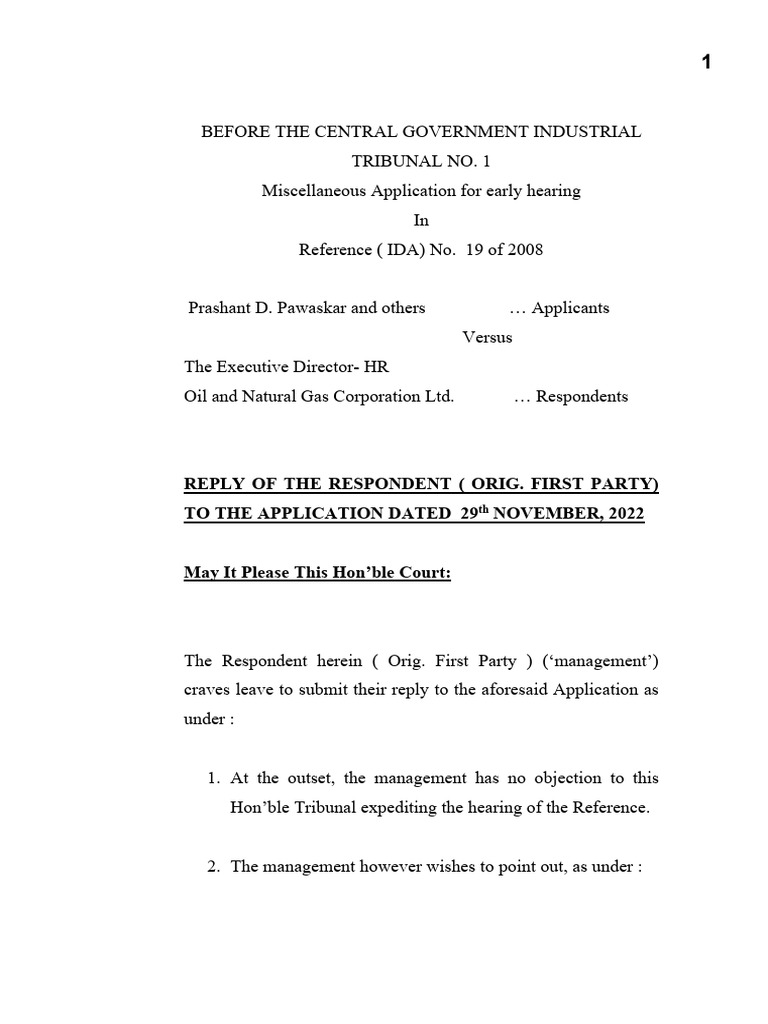 Digitally Signed - 9 Workmen Appln - Written Arguments of Ongc - 19 of 2008 | PDF | Justice ...