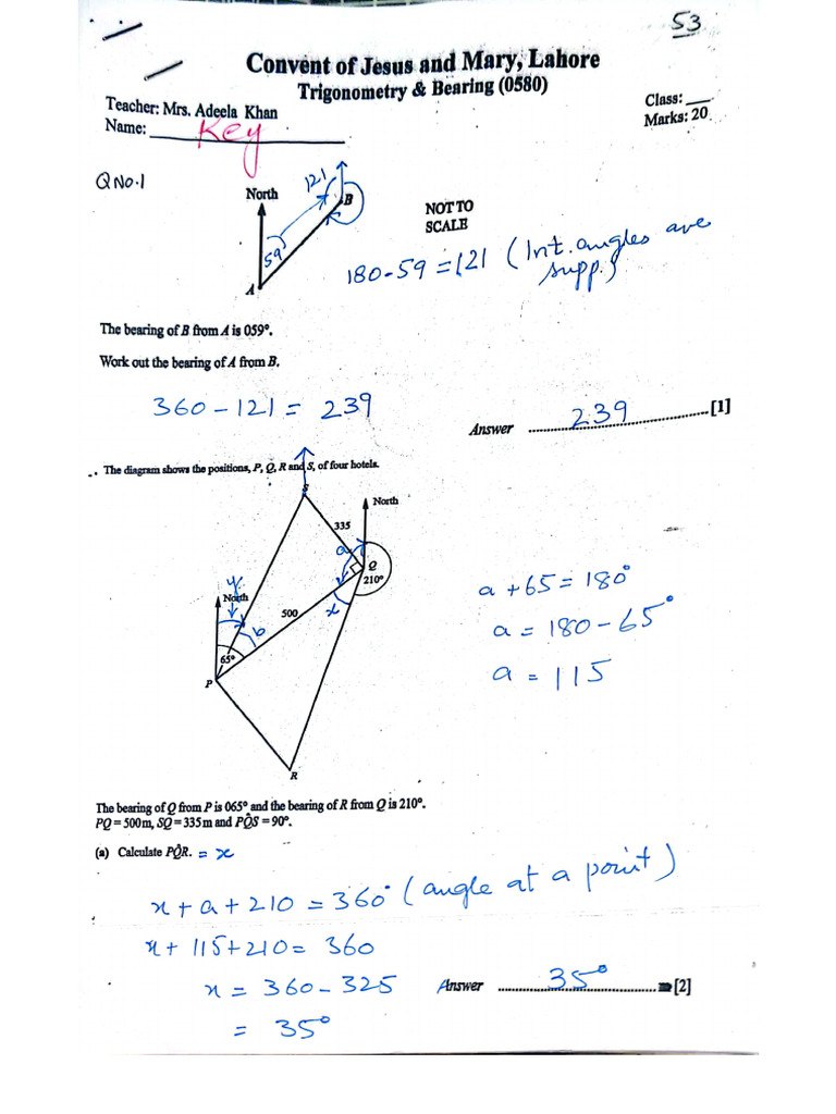 Bearing and Trigonometry | PDF