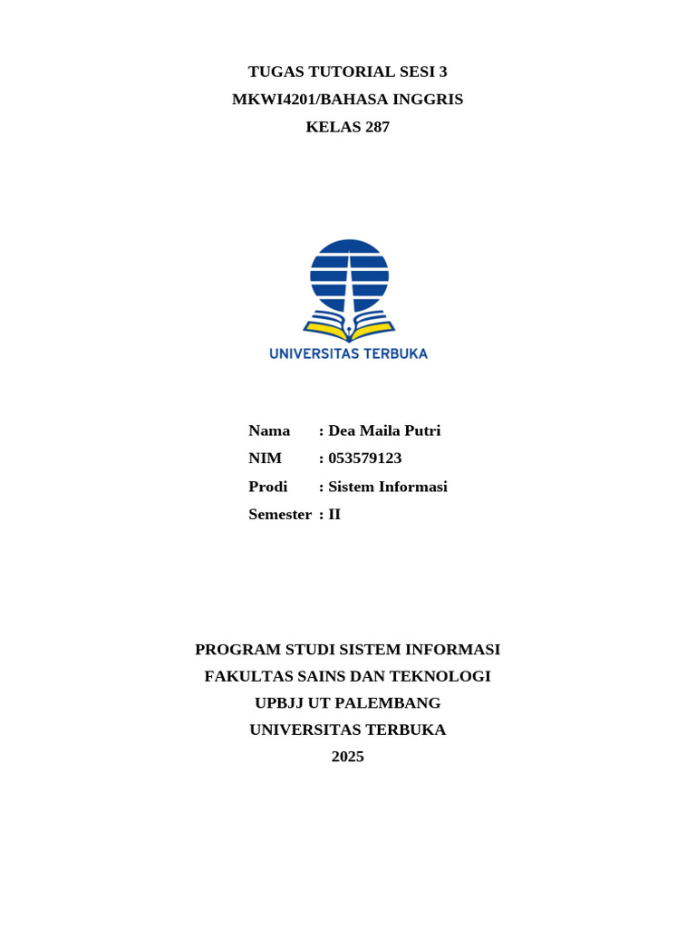 Tugas Tutorial Sesi 3 | PDF