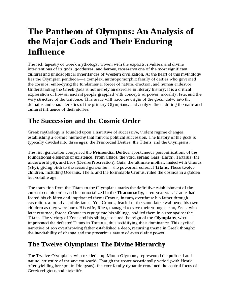 Greek Gods | PDF | Twelve Olympians | Hades