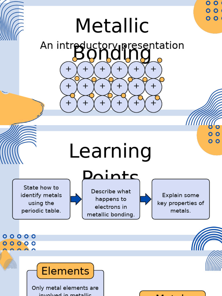 Metallic Bonding Chemistry Presentation in A Blue Orange Bold Style ...