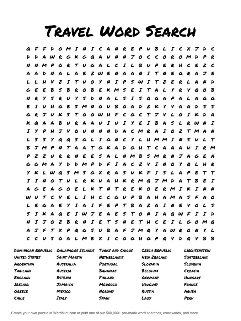 Travel Word Search 2b3b31 616360da | PDF | National Association ...