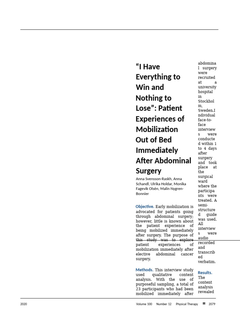Anna Word | PDF | Physical Therapy | Surgery