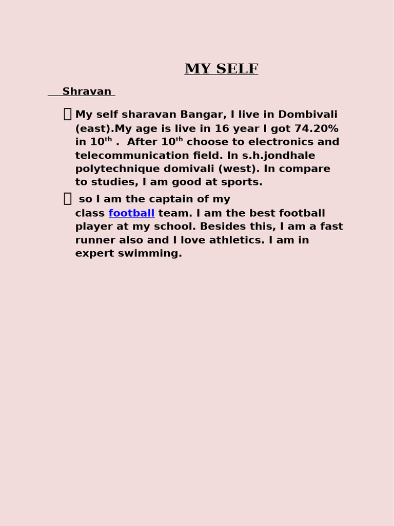 My Self Rushi | PDF
