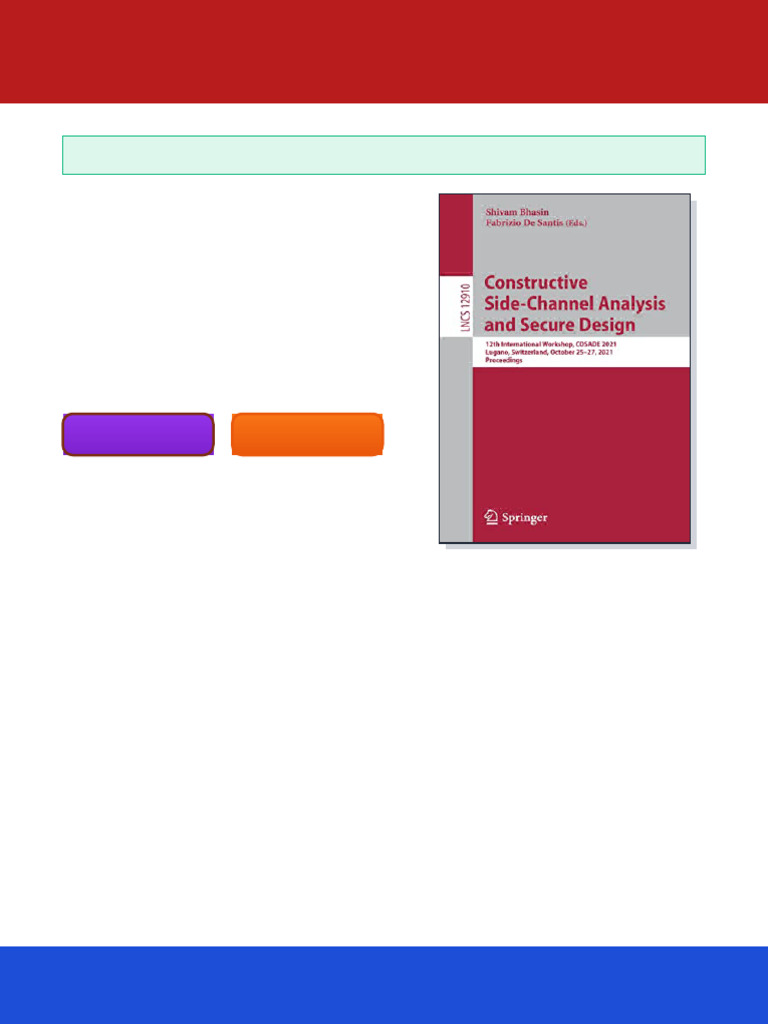 Constructive Side Channel Analysis and Secure Design 12th International ...