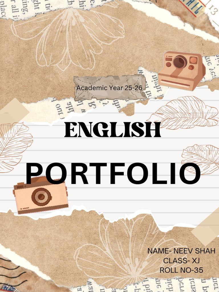 Brown and Beige Vintage Creative Portfolio Cover A4 Document | PDF