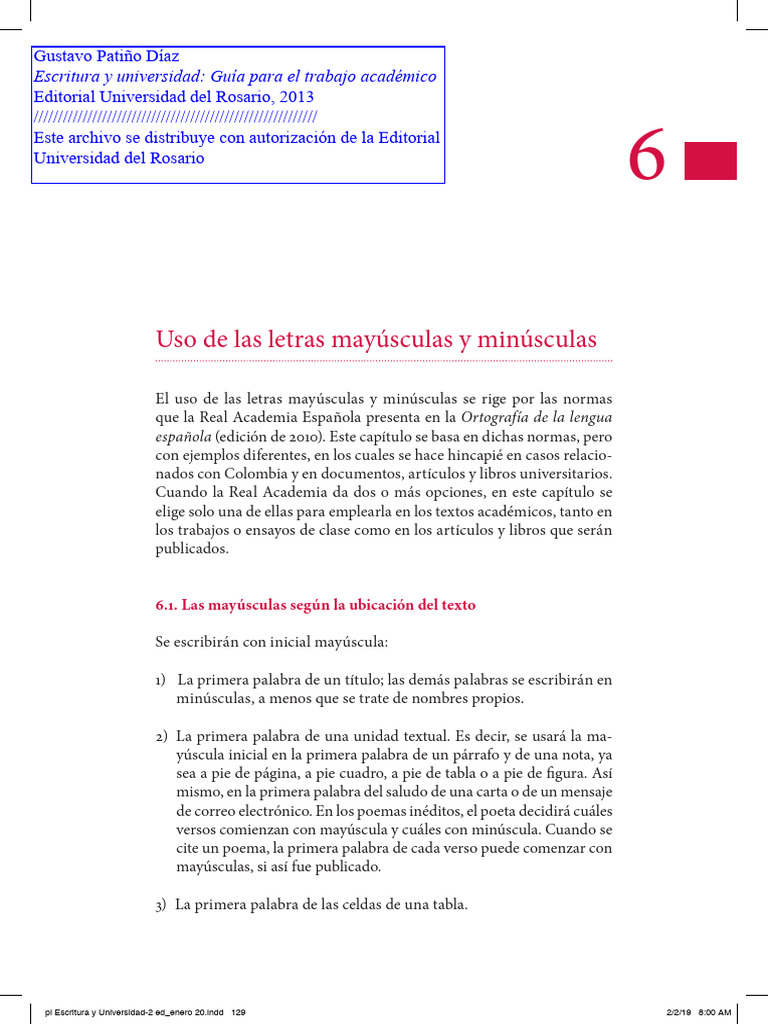 Uso correcto de mayúsculas y minúsculas | PDF | Caso de carta | Puntuación
