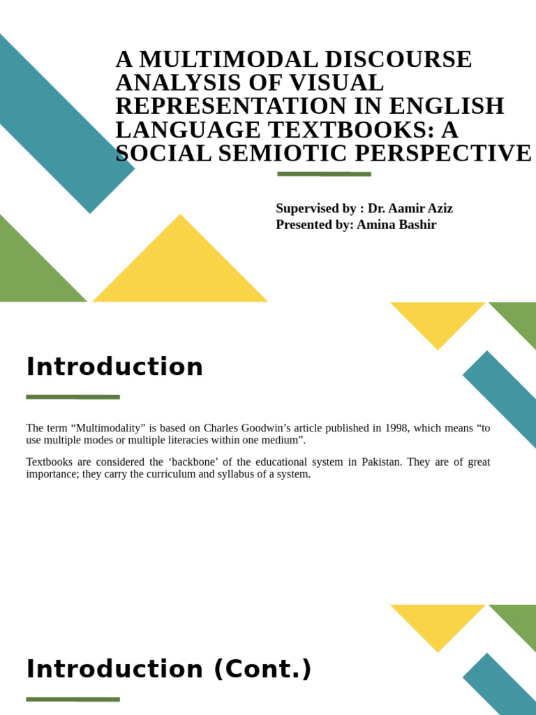 Multimodal Analysis of English Textbooks | PDF | Cognition | Human ...