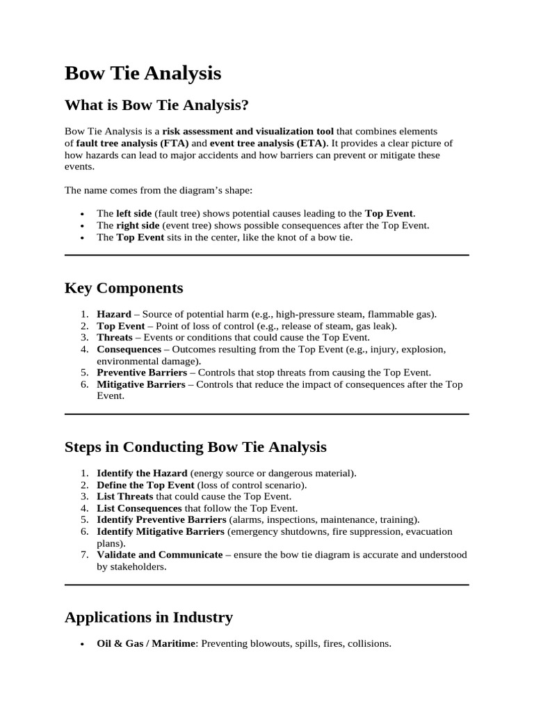 Bow Tie Analysis: Risk Assessment Tool | PDF | Risk | Hazards