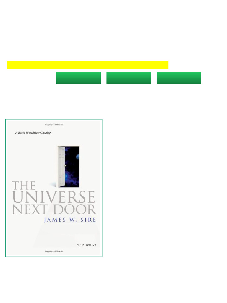 The Universe Next Door A Basic Worldview Catalog 5th Edition James W ...