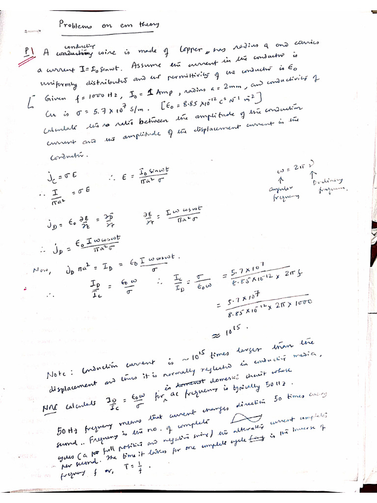 Problems On EM Theory (JC Sir) | PDF