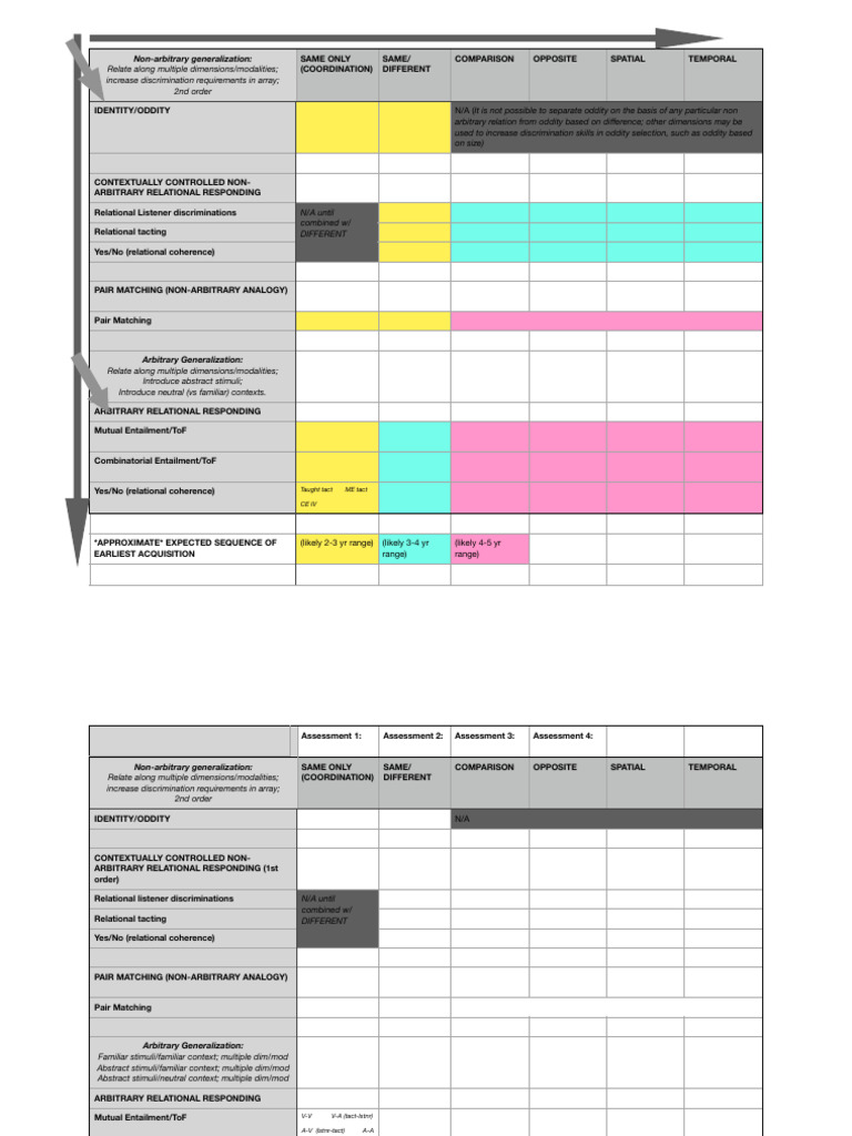 Relational Assessment Grid (Blank) | PDF | Psychology | Mental Processes