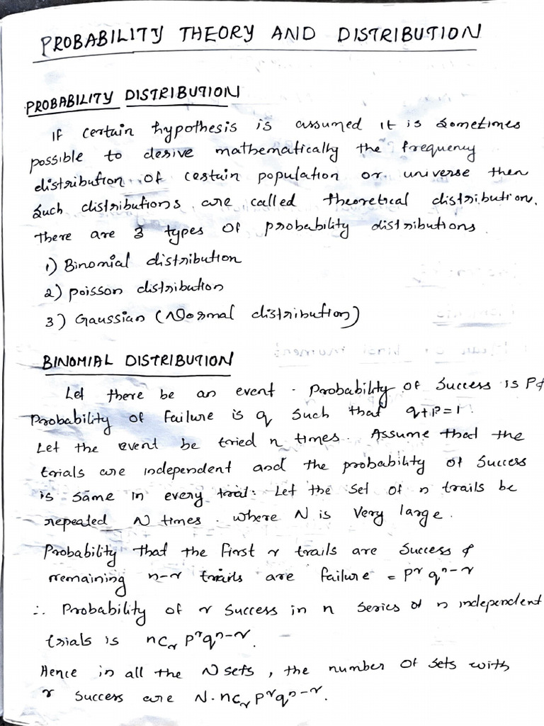 Probability Note | PDF