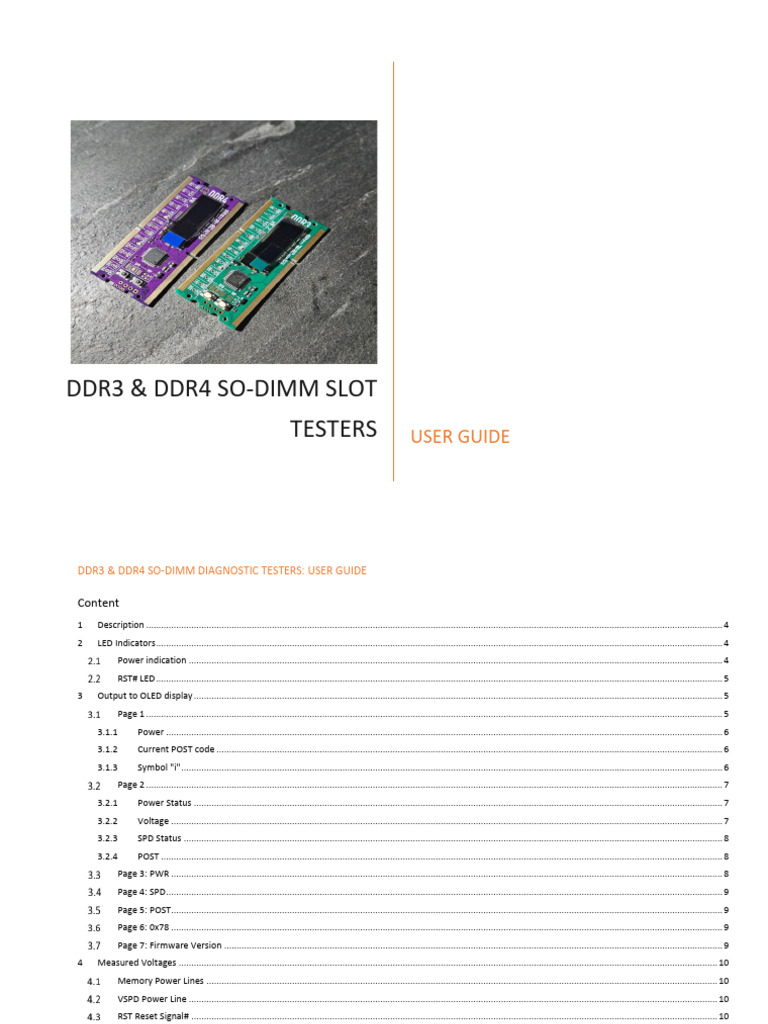 DDR3 & DDR4 SO-DIMM Tester Guide | PDF | Network Packet | Computer ...