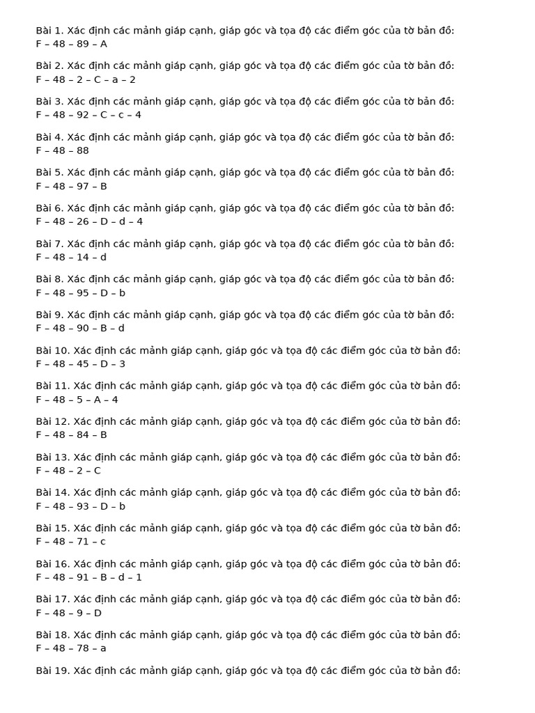 100 Bai Tap Xac Dinh Phan Manh Ban Do | PDF