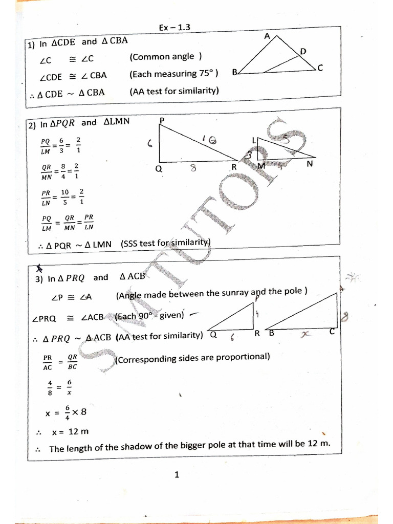 Maths 2 Class 10th Solutions Chapter 1 To 7 (2025) | PDF