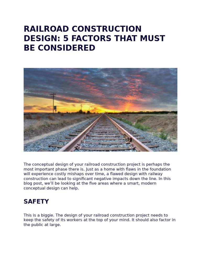 Unit 4 Lesson 6 Railroad Construction Design | PDF | Rail Transport ...
