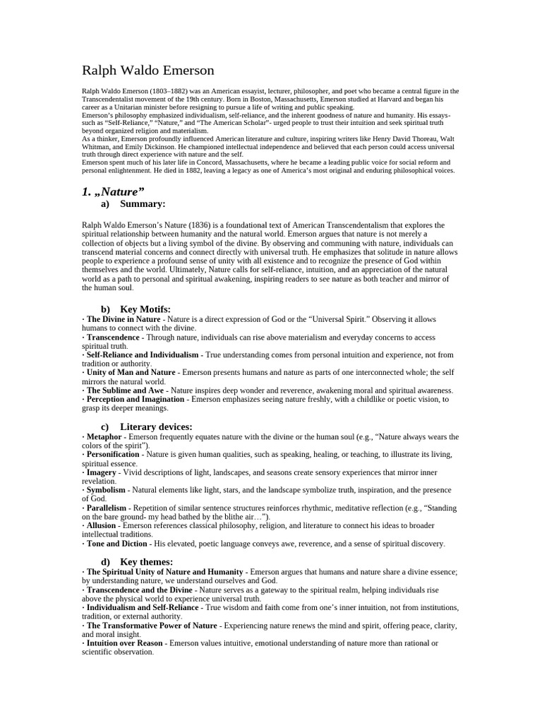 Ralph Waldo Emerson | PDF | Divinity | Spirituality