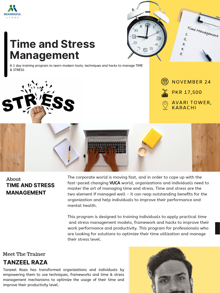 Time and Stress Management - Brochure | PDF | Stress Management | Goal