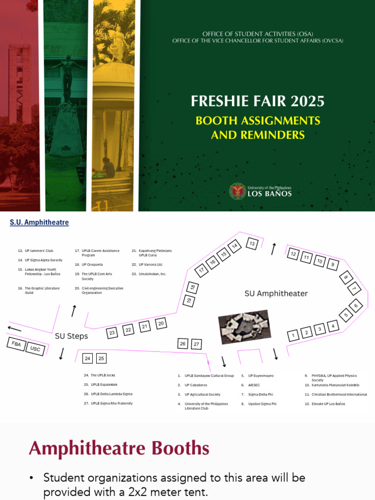 2025 Freshie Fair Booth Assignment and Reminders | PDF | Fraternities ...