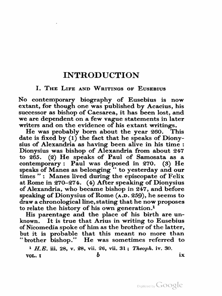 Eusebius: Life and Writings Overview | PDF | Eusebius | Athanasius Of ...