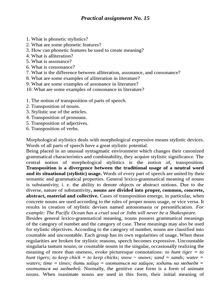 Practical Assignmtnt 15 | PDF | Part Of Speech | Noun