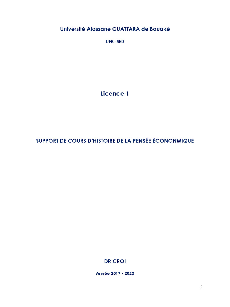Histoire de la pensée économique en 2020 | PDF | Mercantilisme | Prix