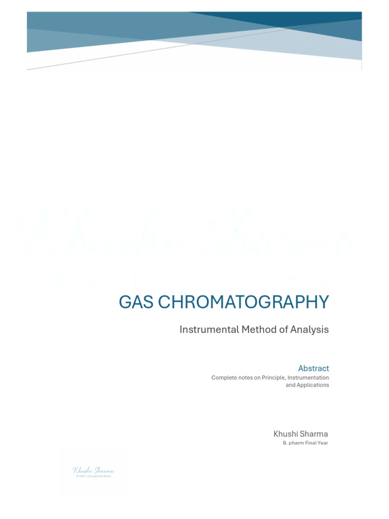 Gas Chromatography: Principles & Applications | PDF | Gas ...