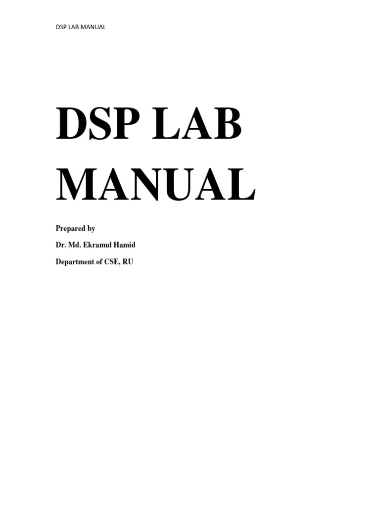 Dsp Lab Manual(Old) | PDF | Digital Signal Processing | Low Pass Filter