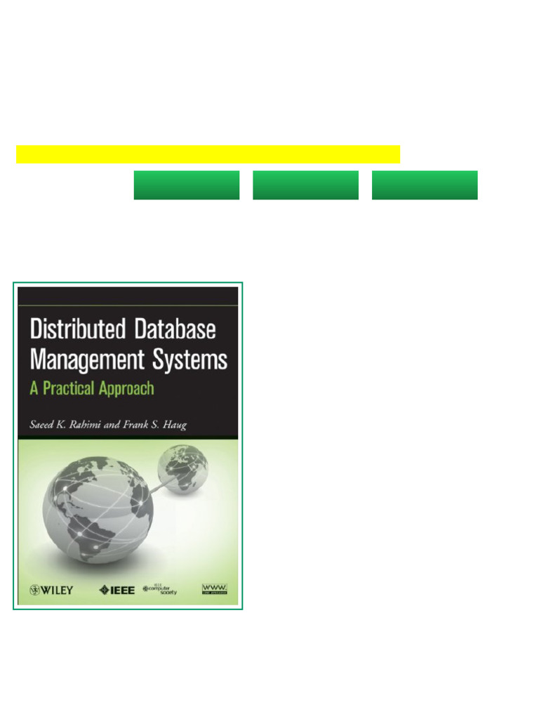 Distributed Database Management Systems Saeed K. Rahimi pdf version | PDF