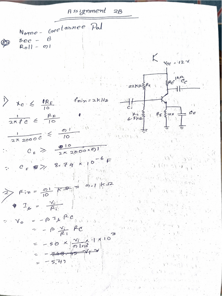 Analog Assignment 2B | PDF