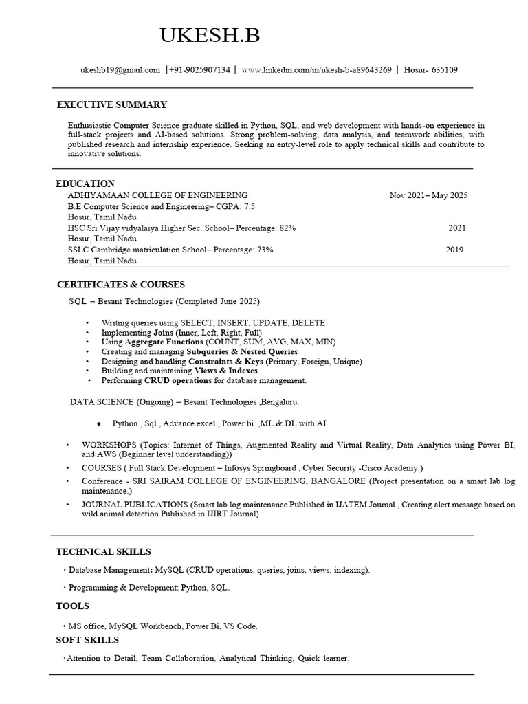 Uk Resume | PDF | My Sql | Databases