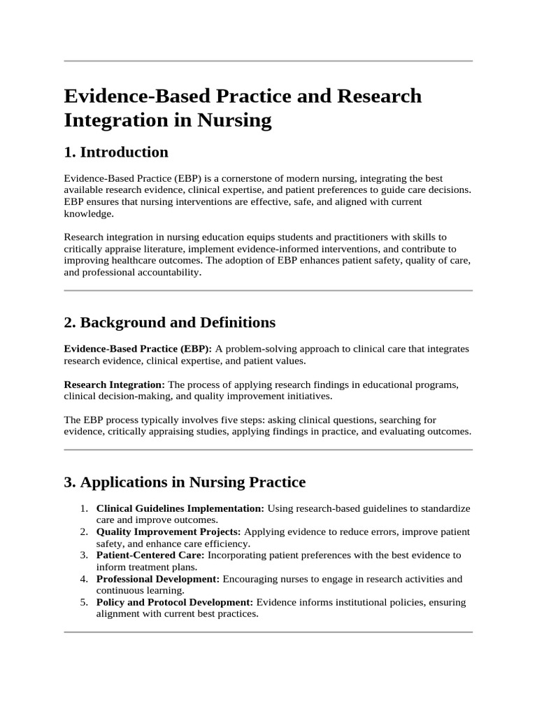 Evidence | PDF | Nursing | Evidence Based Practice