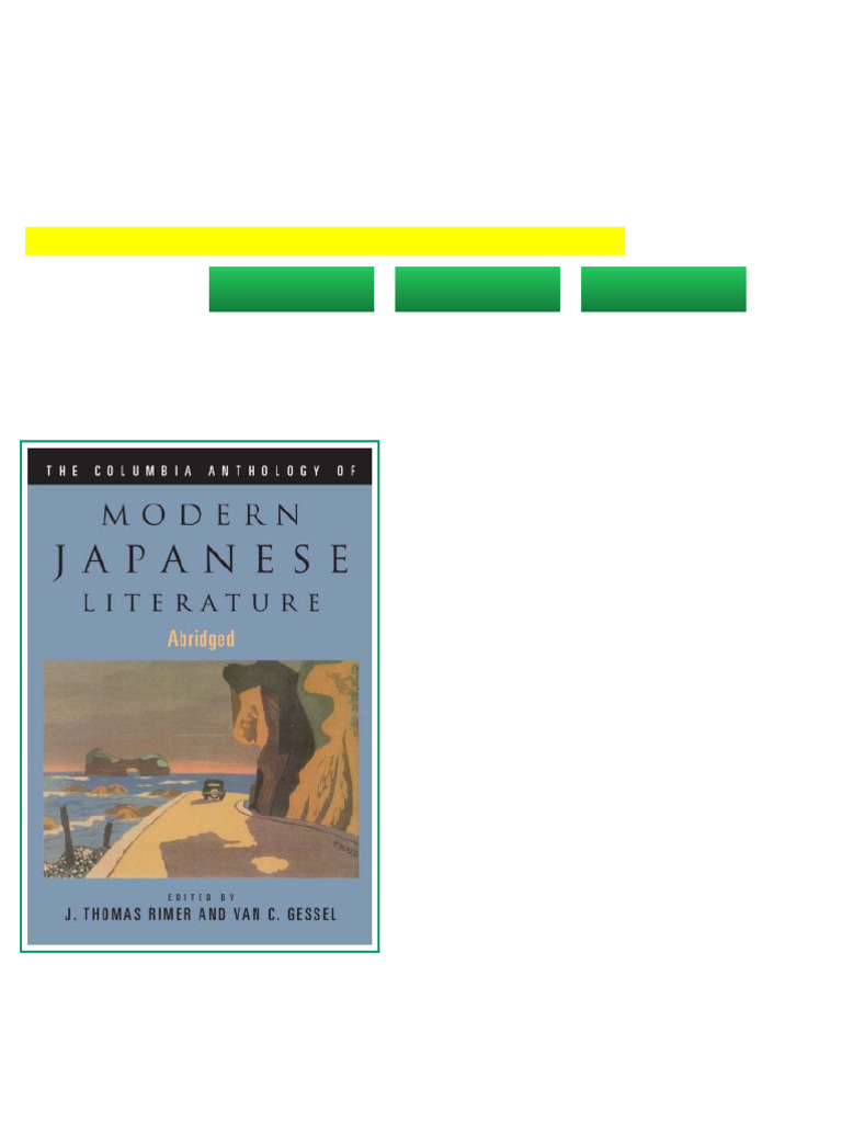 The Columbia Anthology of Modern Japanese Literature J. Thomas Rimer ...