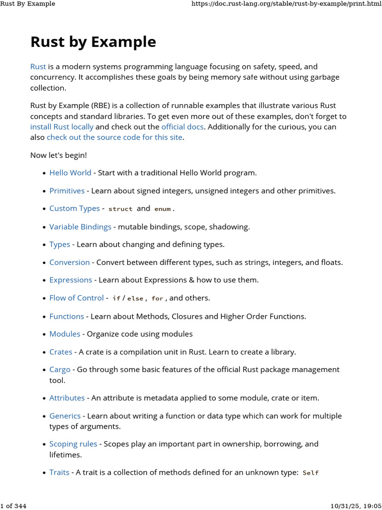 Rust Examples | PDF | Integer (Computer Science) | Computer Programming