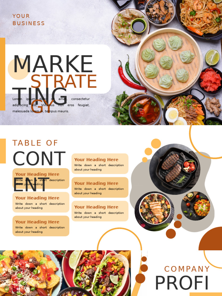Yellow Maroon Simple Professional Food Marketing Strategy Presentation ...