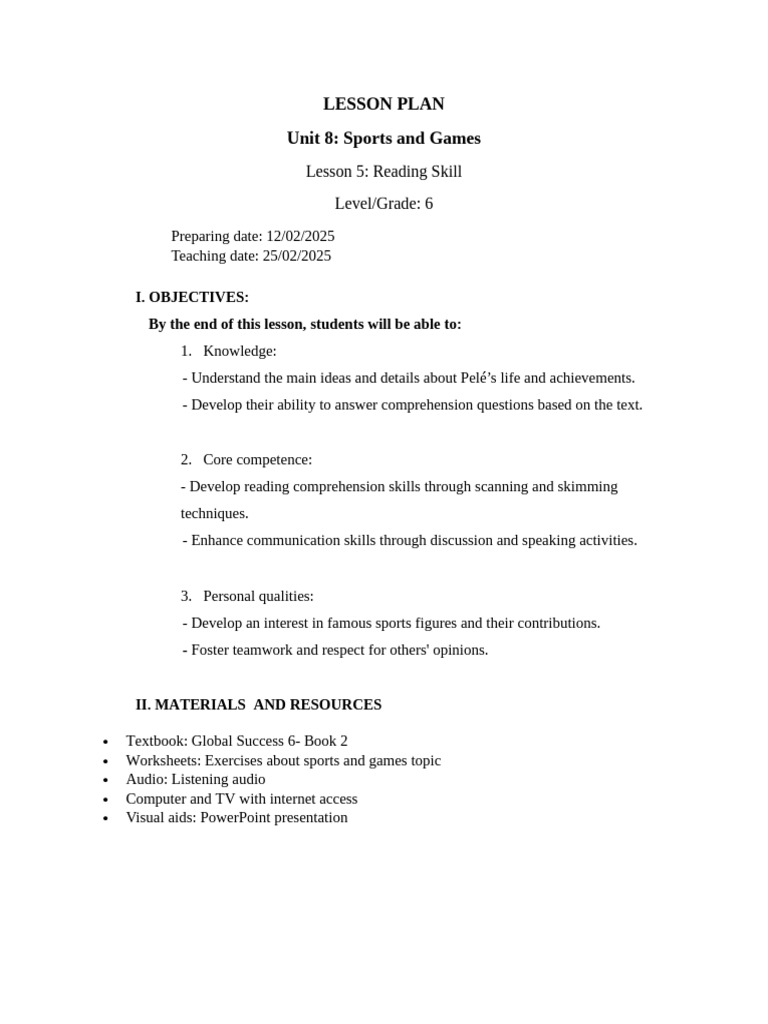 LP-G7-Reading-Skill-1- chuẩn | PDF | Reading Comprehension | Human ...