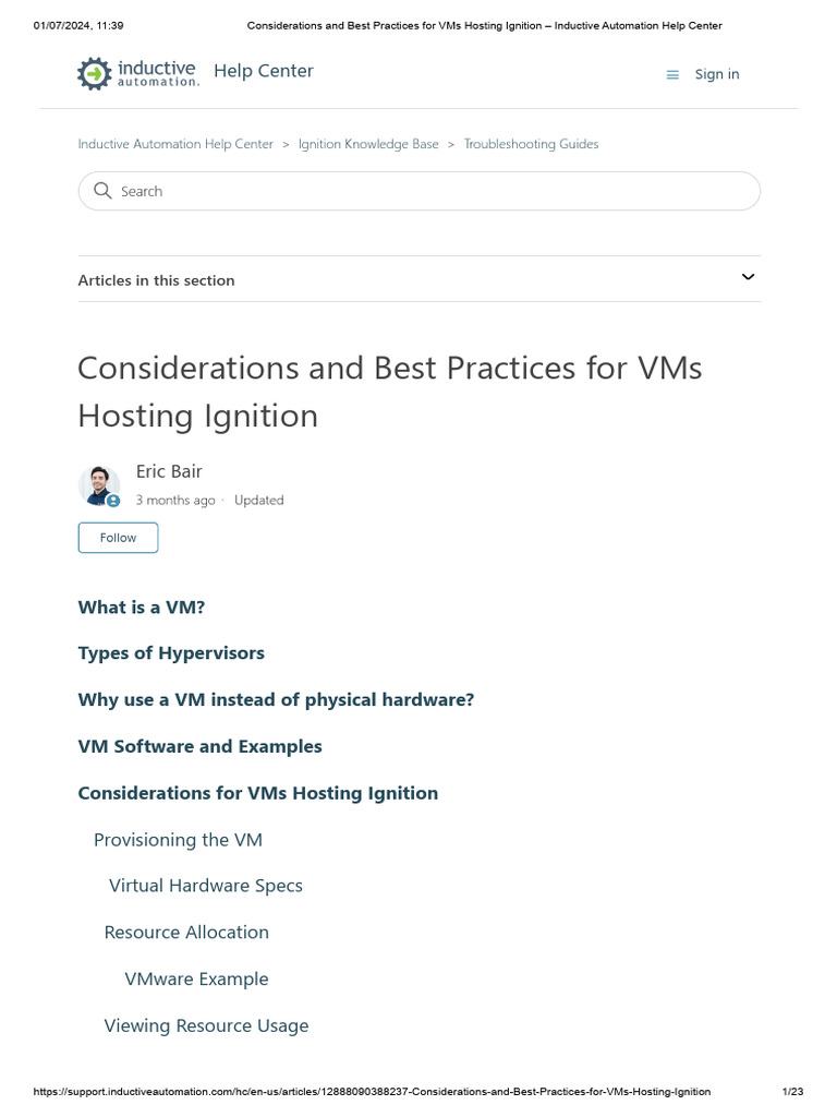 Considerations and Best Practices For VMs Hosting Ignition | PDF ...
