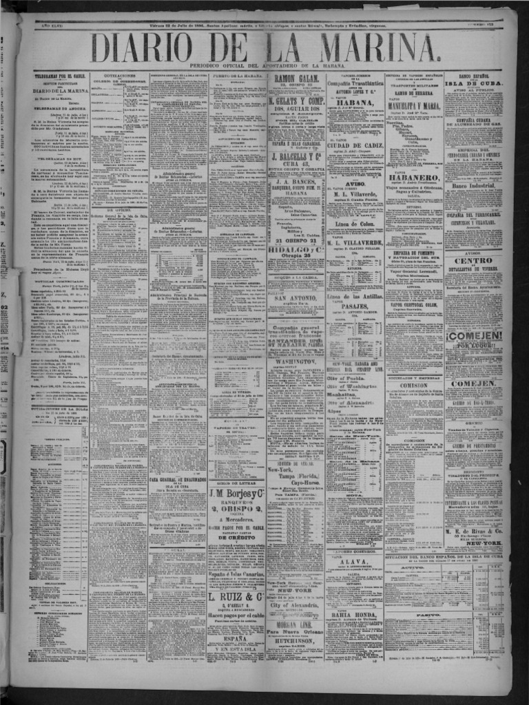 Telegramas Oficiales de Cuba 1886 | PDF