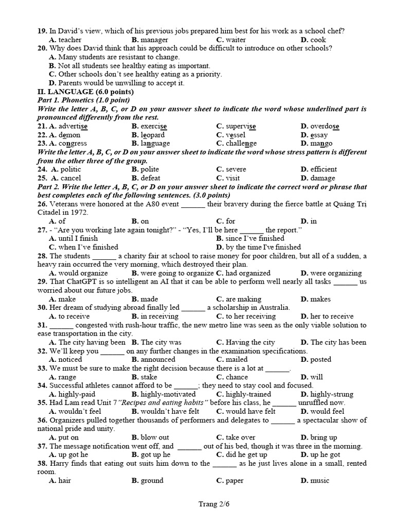 School Chef Insights and Language Exercises | PDF | Forgiveness